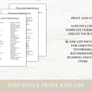 College Essentials Checklist, Freshmen Move-in Prep, Printable Dorm ...