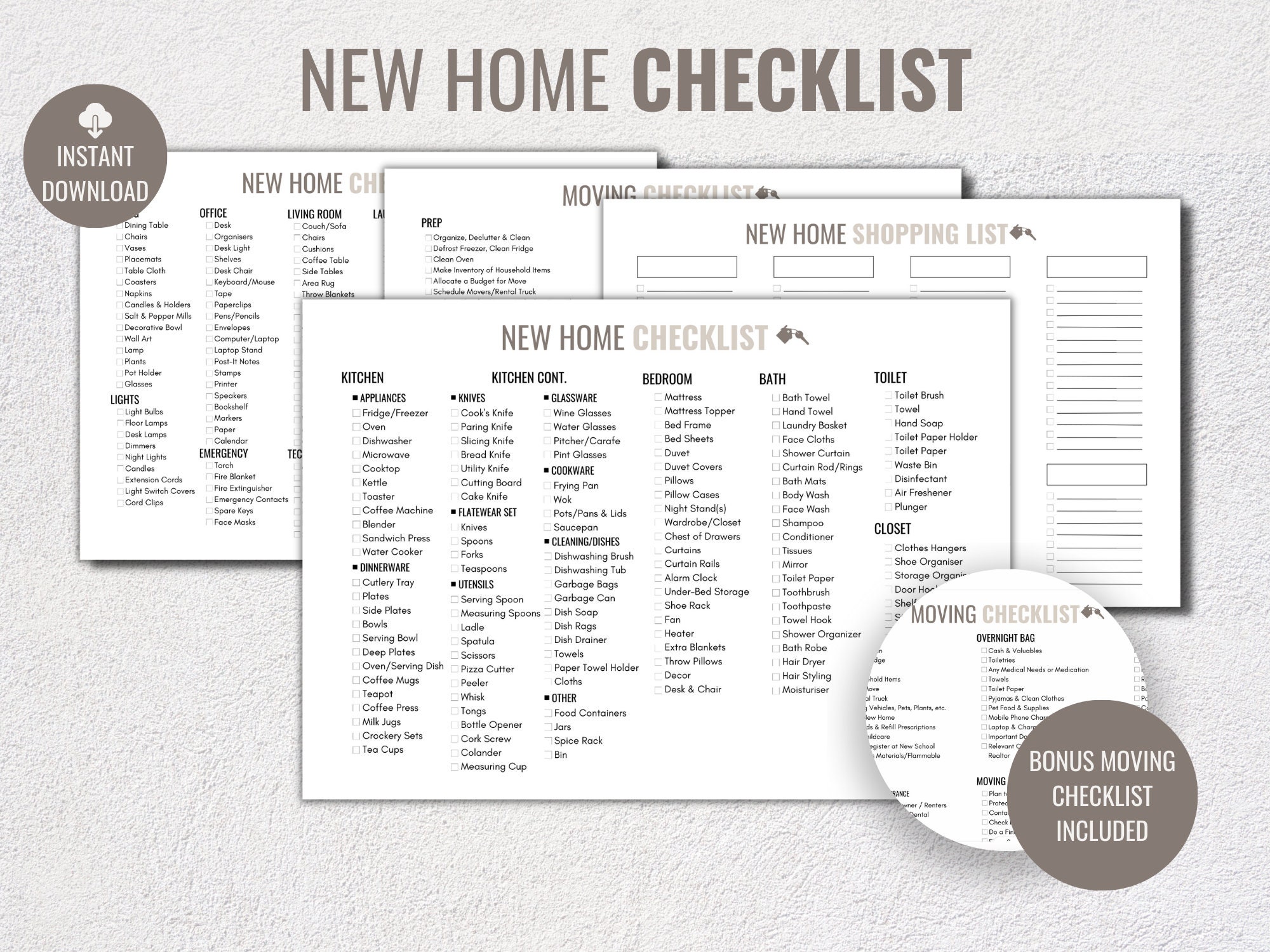 New Home Checklist, New Home Essentials List, First Home Checklist ...