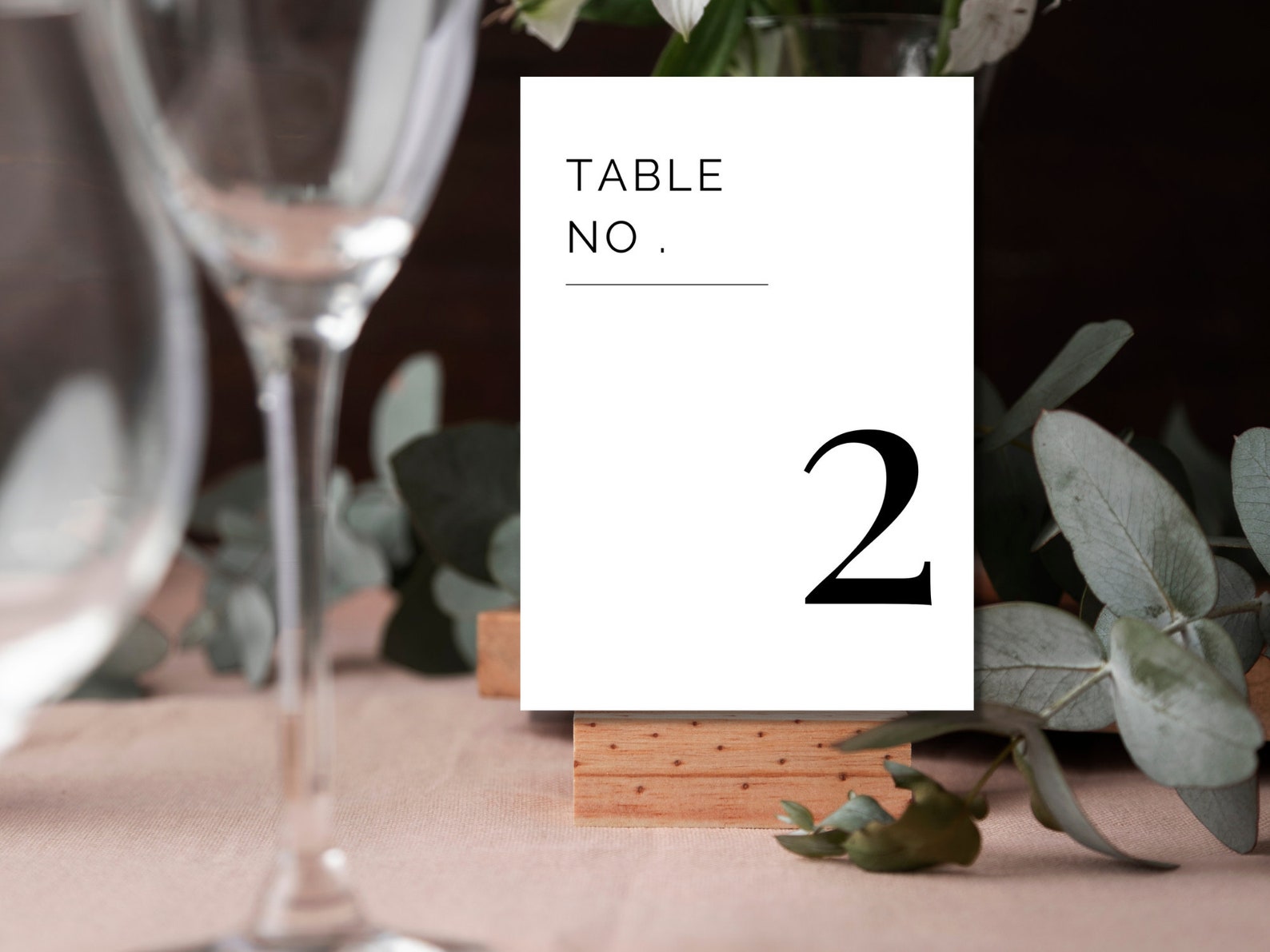 Minimalist Wedding Table, Table Number Card, Editable Table Numbers ...