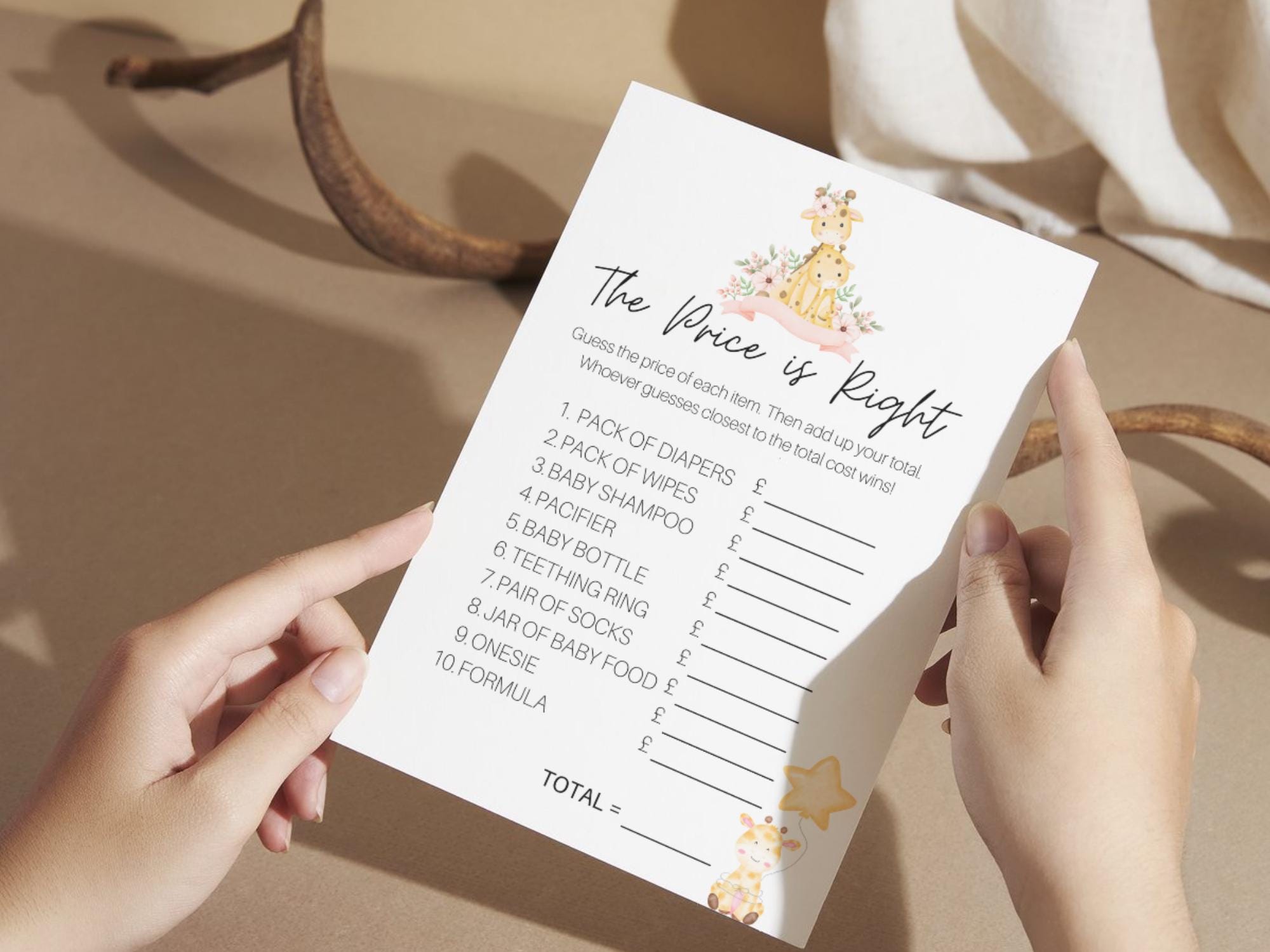 Giraffe Baby Shower Games, Printable Baby Shower Games, Animal Baby ...