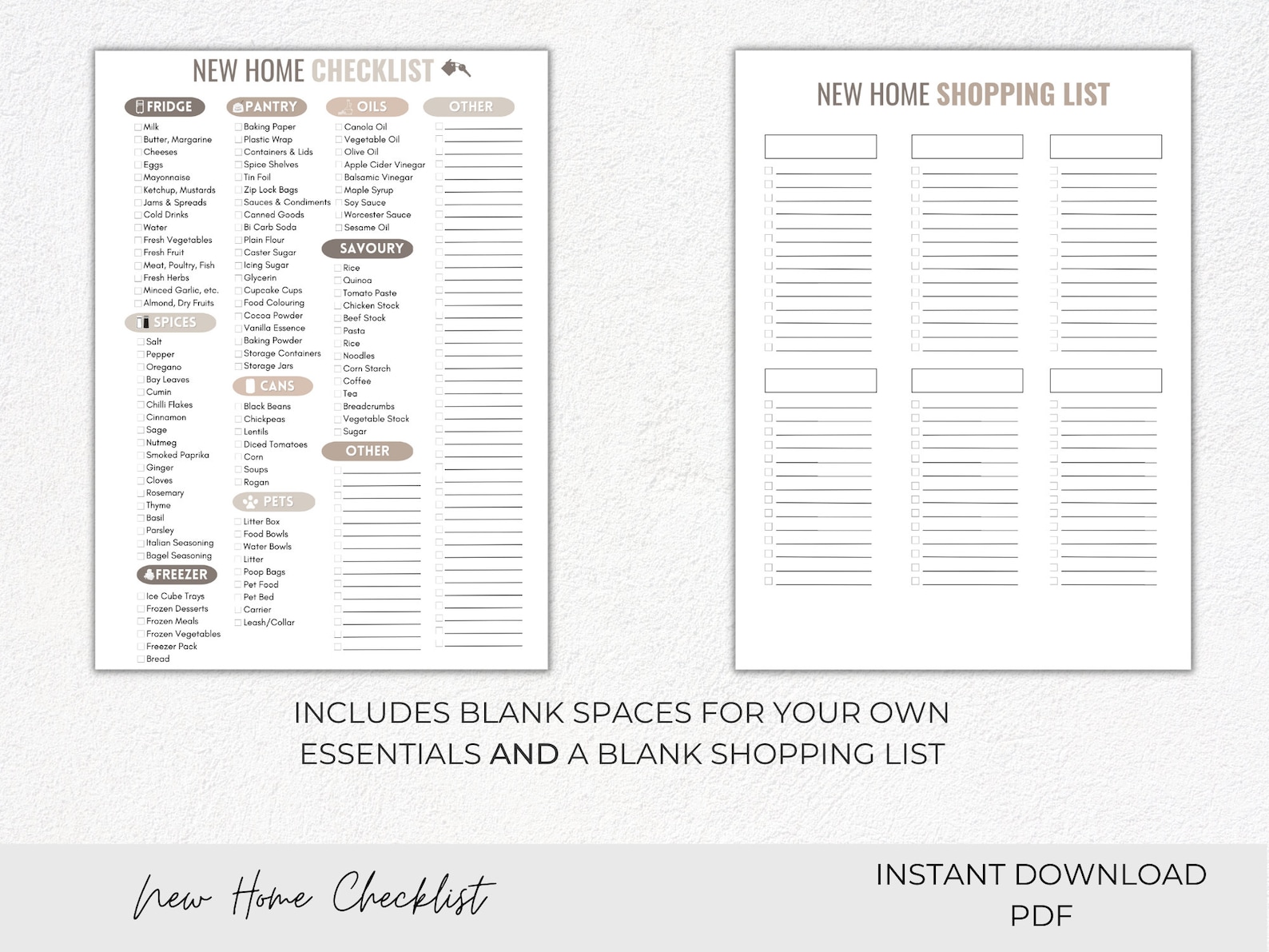 New Home Checklist, New Home Essentials List, First Home Checklist ...