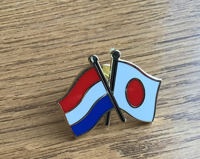 Netherlands and Japan Friendship Flags Pinback Buttons Badge - Etsy