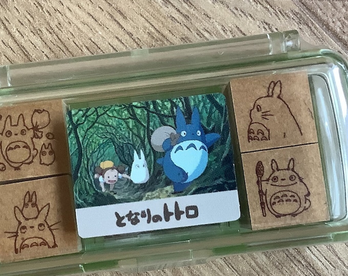 My Neighbor Totoro 4 Pcs Mini Stamps and Ink Pad, Studio Ghibli - Etsy