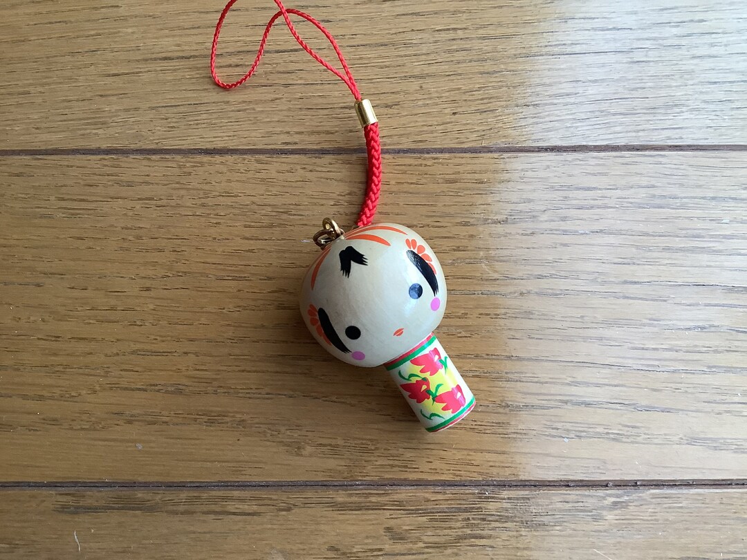 Kokeshi Wood Doll Netsuke Charm, Key Chain - Etsy