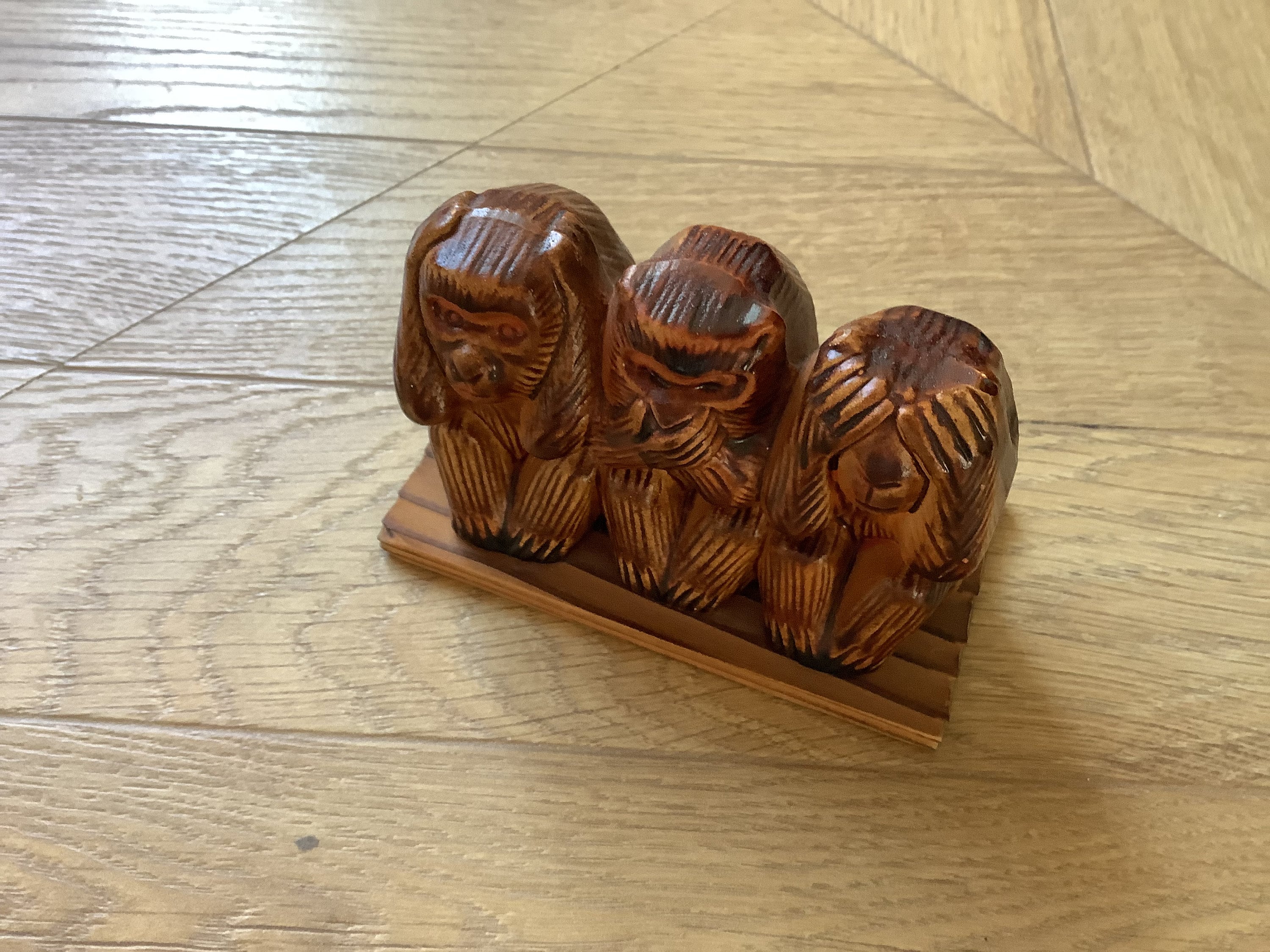 Vintage Three Wise Monkeys Wood Carving Sculpture Figurine - Etsy