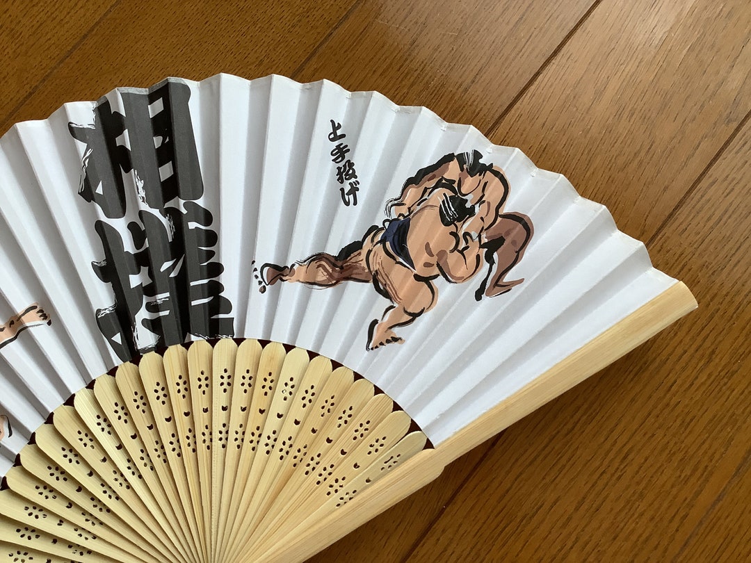 21 Cm Japanese Sumo Hand Fan, Sumi-e Folding Fan - Etsy