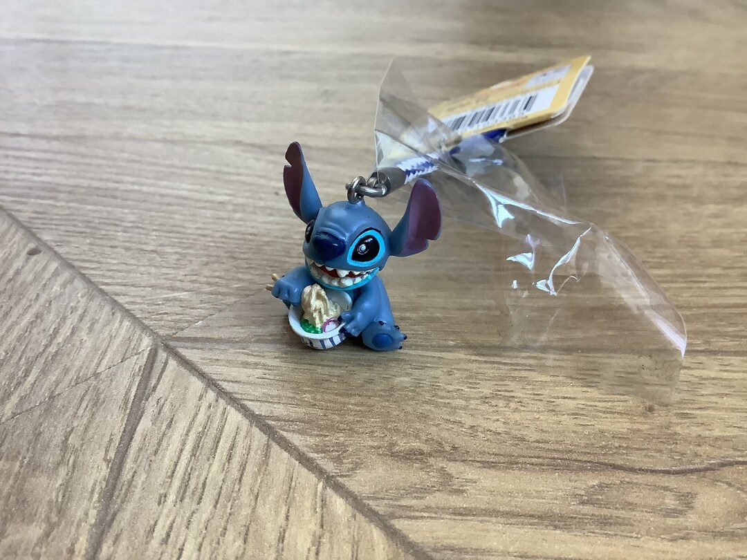 Stitch Eats Udon Noodle Netsuke Wallet Charm, Bag Charm, Key Charm ...