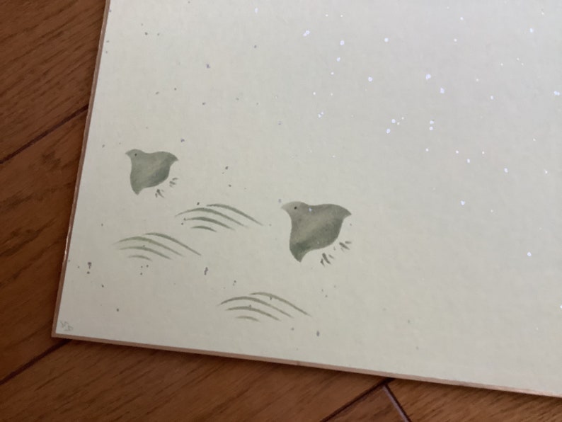 Colored Sumi-e Art, Japanese Sumi-e Shikishi Board With Signature - Etsy UK