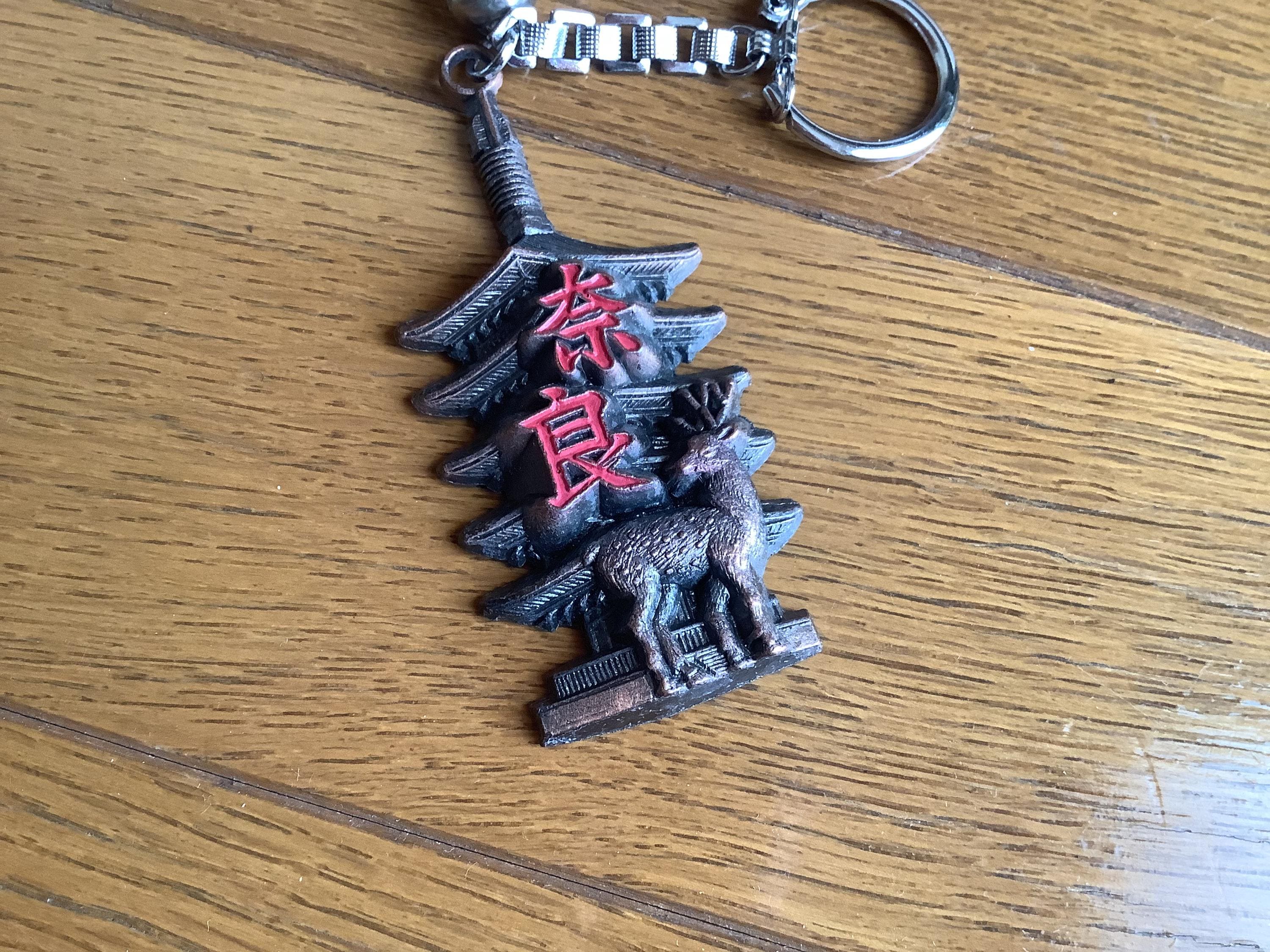 Vintage Nara Five Storey Pagoda Key Chain, Japanese Key Ring - Etsy