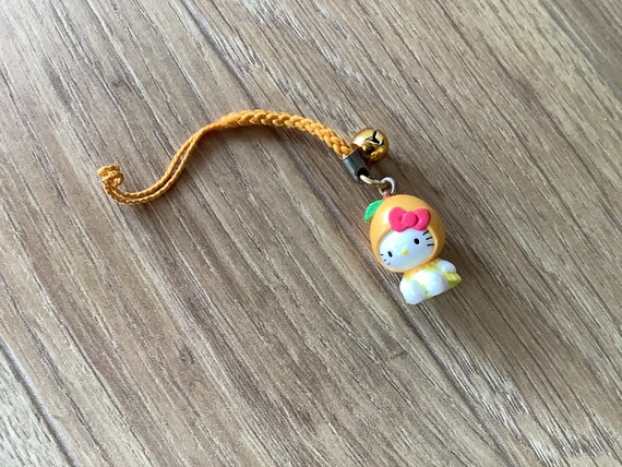 Vintage Mandarin orange Hello Kitty netsuke charm str… - Gem