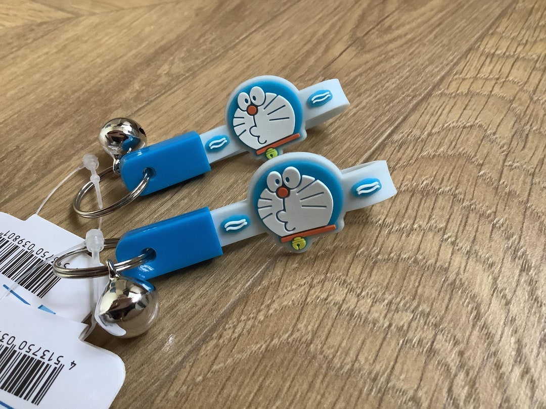2 Pcs Doraemon Key Ring With Bell - Etsy