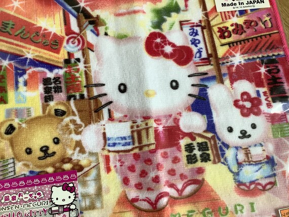 Hello Kitty in Onsen Hand Mini Towel, Sanrio, Made in… - Gem