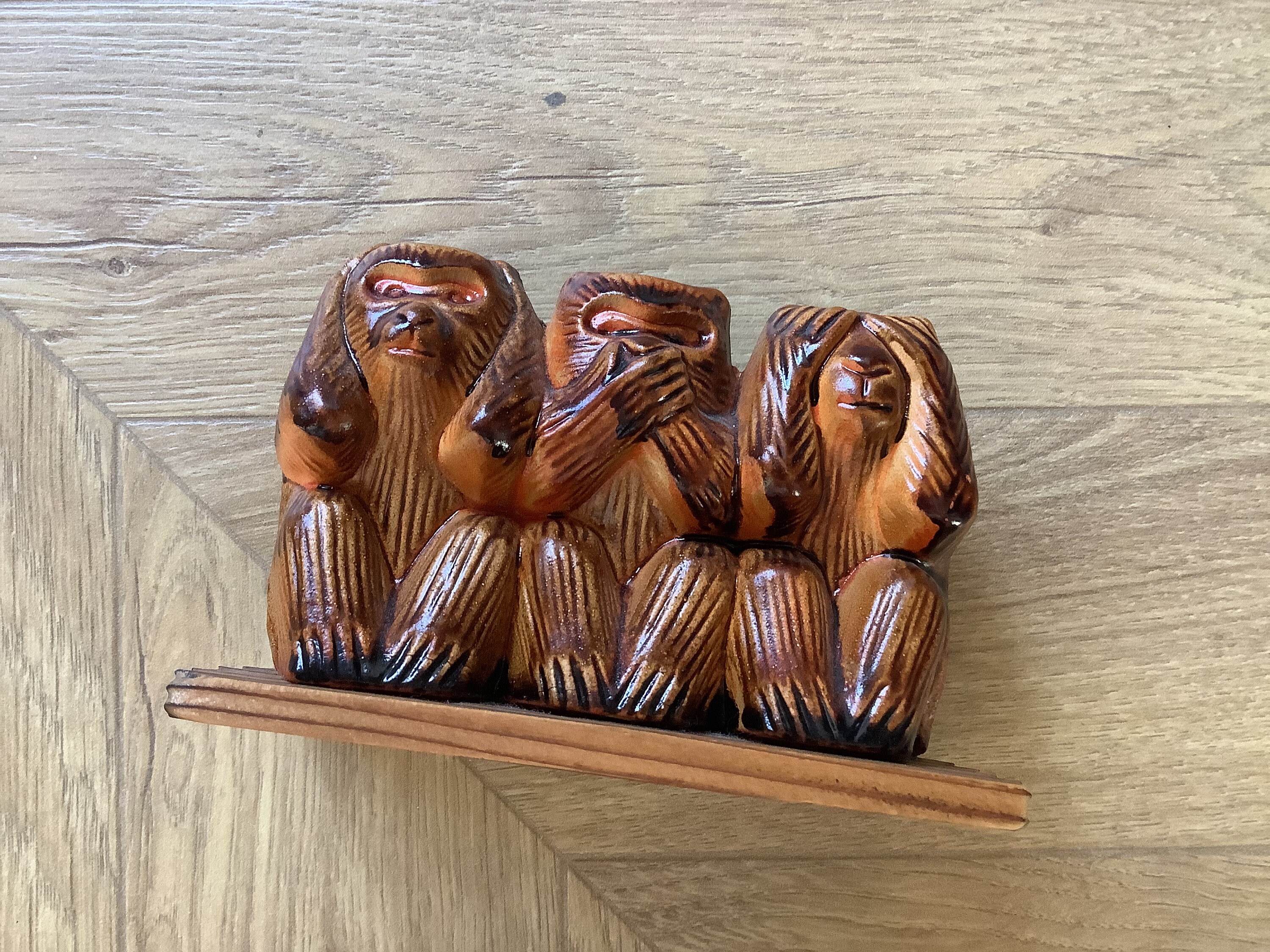 Vintage Three Wise Monkeys Wood Carving Sculpture Figurine - Etsy