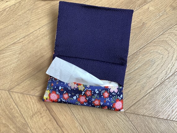 Japanese chirimen charming tissue paper holder, pouch - Gem