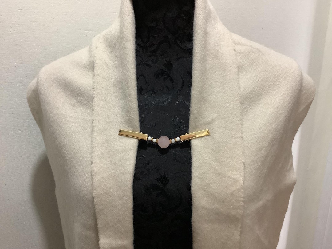 Cardigan Clip, Scarf Clip, Shawl Clip, Sweater Clip With Rose Quartz - Etsy