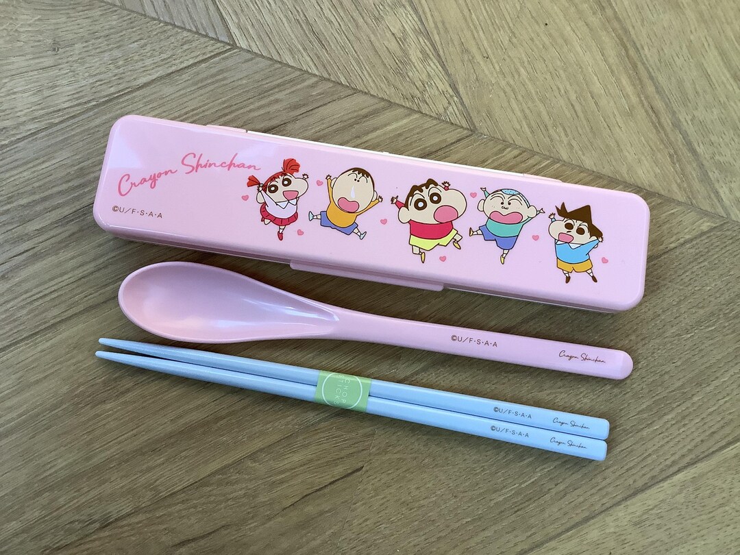 CRAYON SHINCHAN Portable Spoon, Chopsticks and Box Set, Lunchbox ...