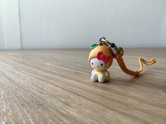Vintage Mandarin orange Hello Kitty netsuke charm str… - Gem