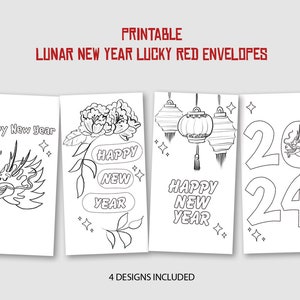 Lucky Red Envelope Printables for Lunar New Year - Etsy