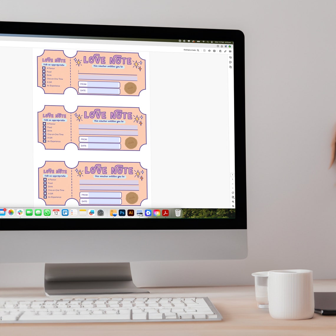 Printable Personalised IOU (I Owe You) Coupon Love Note Voucher ...