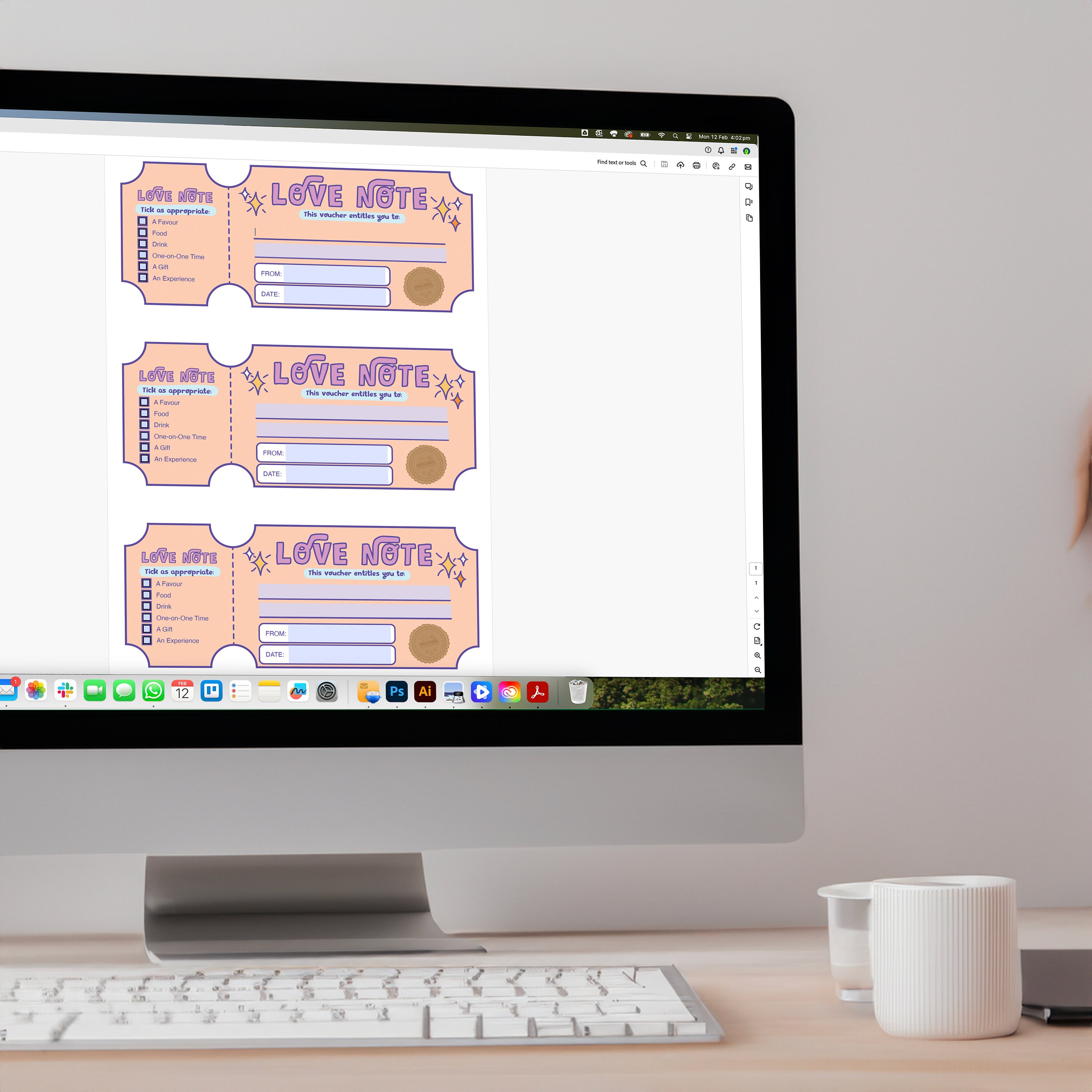 Printable Personalised IOU (I Owe You) Coupon Love Note Voucher ...