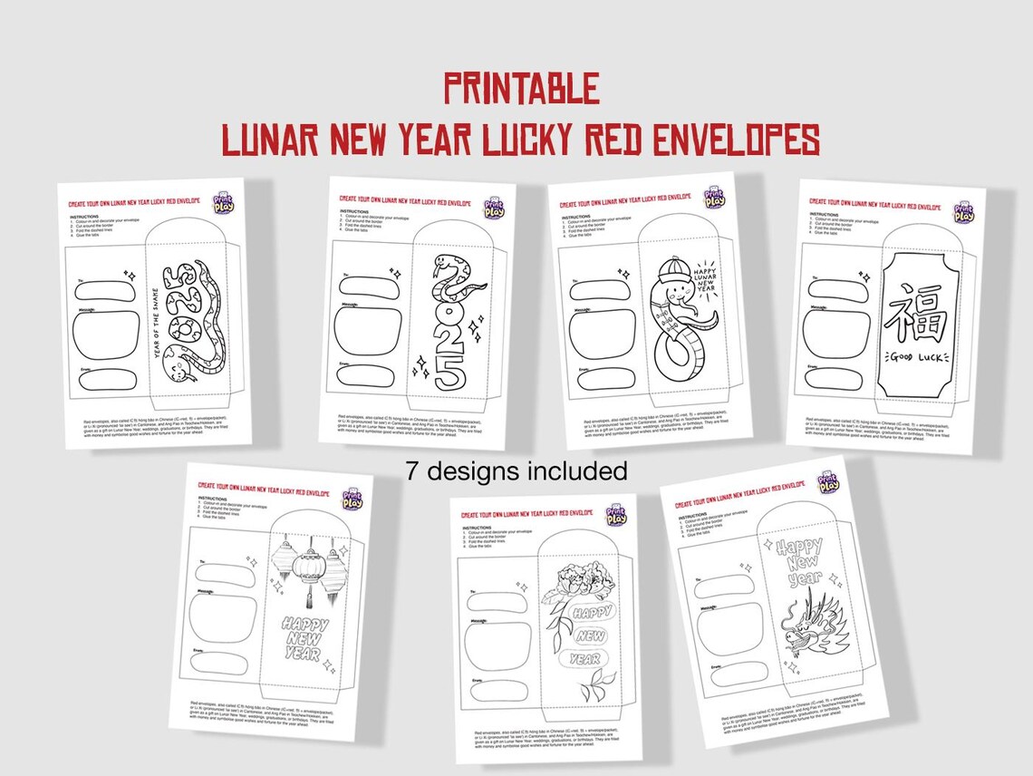 Lucky Red Envelope Printables for Lunar New Year *2025 UPDATED With ...