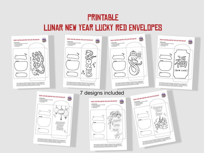 Lucky Red Envelope Printables for Lunar New Year *2025 UPDATED With ...