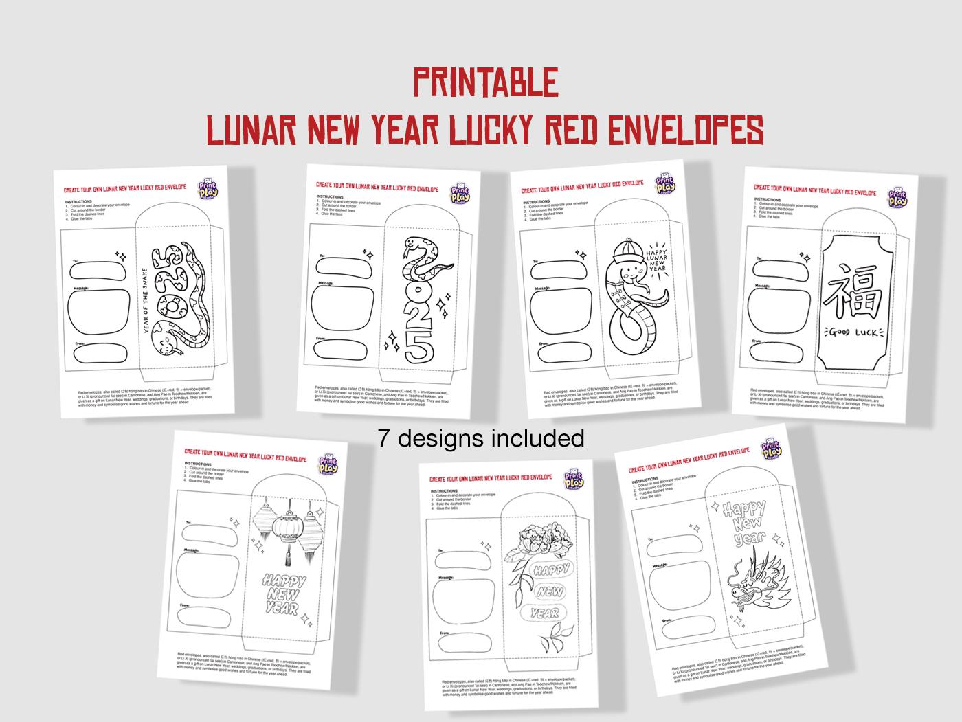 Lucky Red Envelope Printables for Lunar New Year *2025 UPDATED With ...