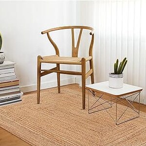 Hand Woven Farmhouse Jute Area Rug, Natural Handmade Chunky Textured ...