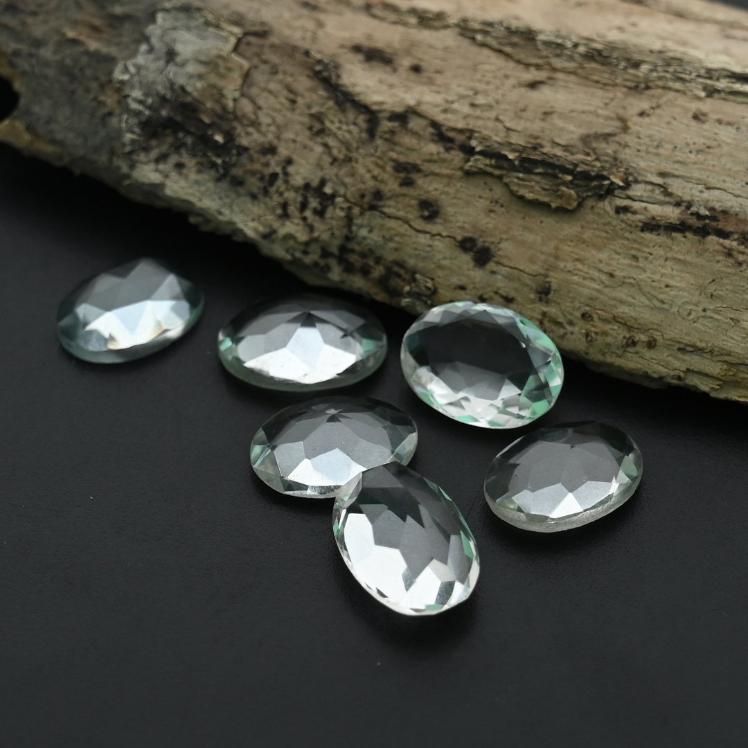 Clear Quartz, Natural Faceted Clear Quartz, Lotus Cut, Oval Shaped ...