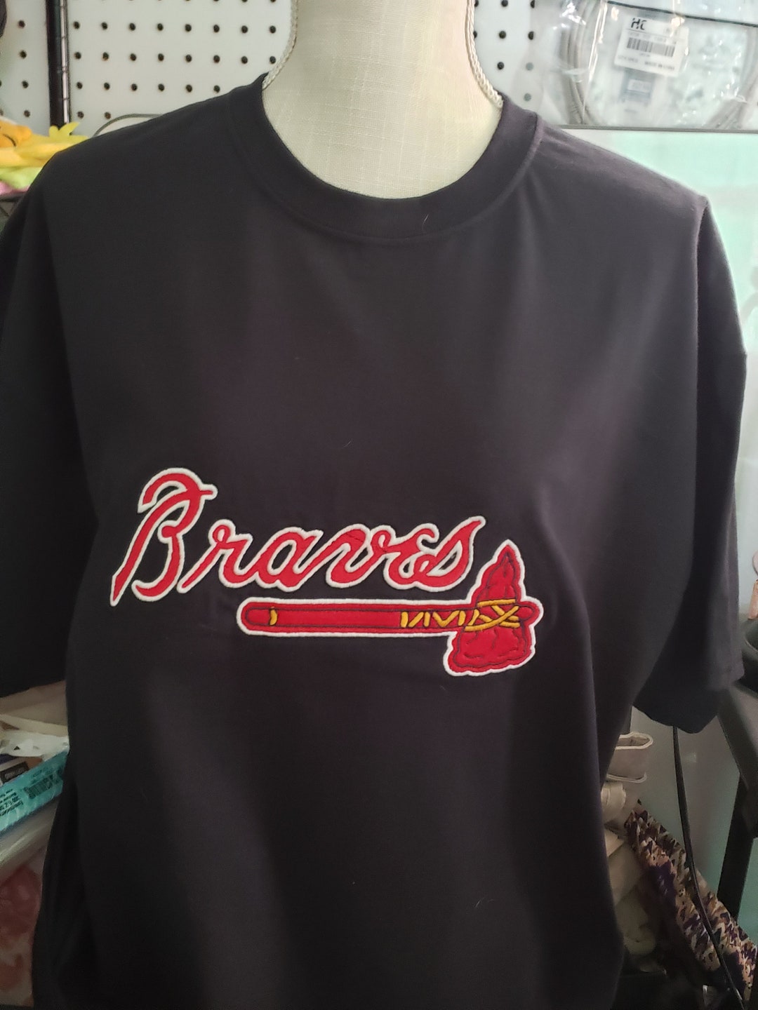 Braves Inspired Custom Embroidered Tshirt - Etsy