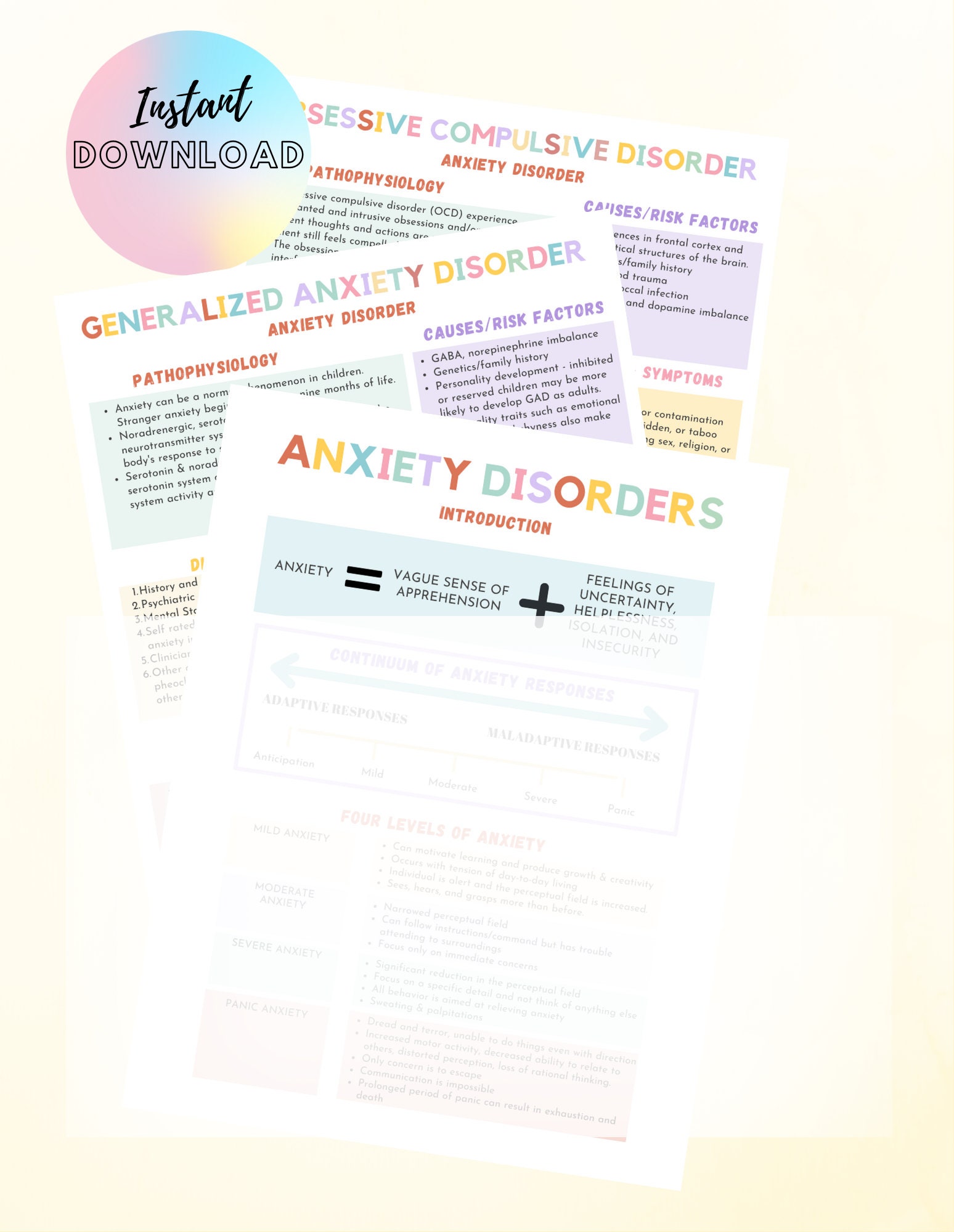 Anxiety Disorder Nursing Study Notes, Generalized Anxiety Disorder ...