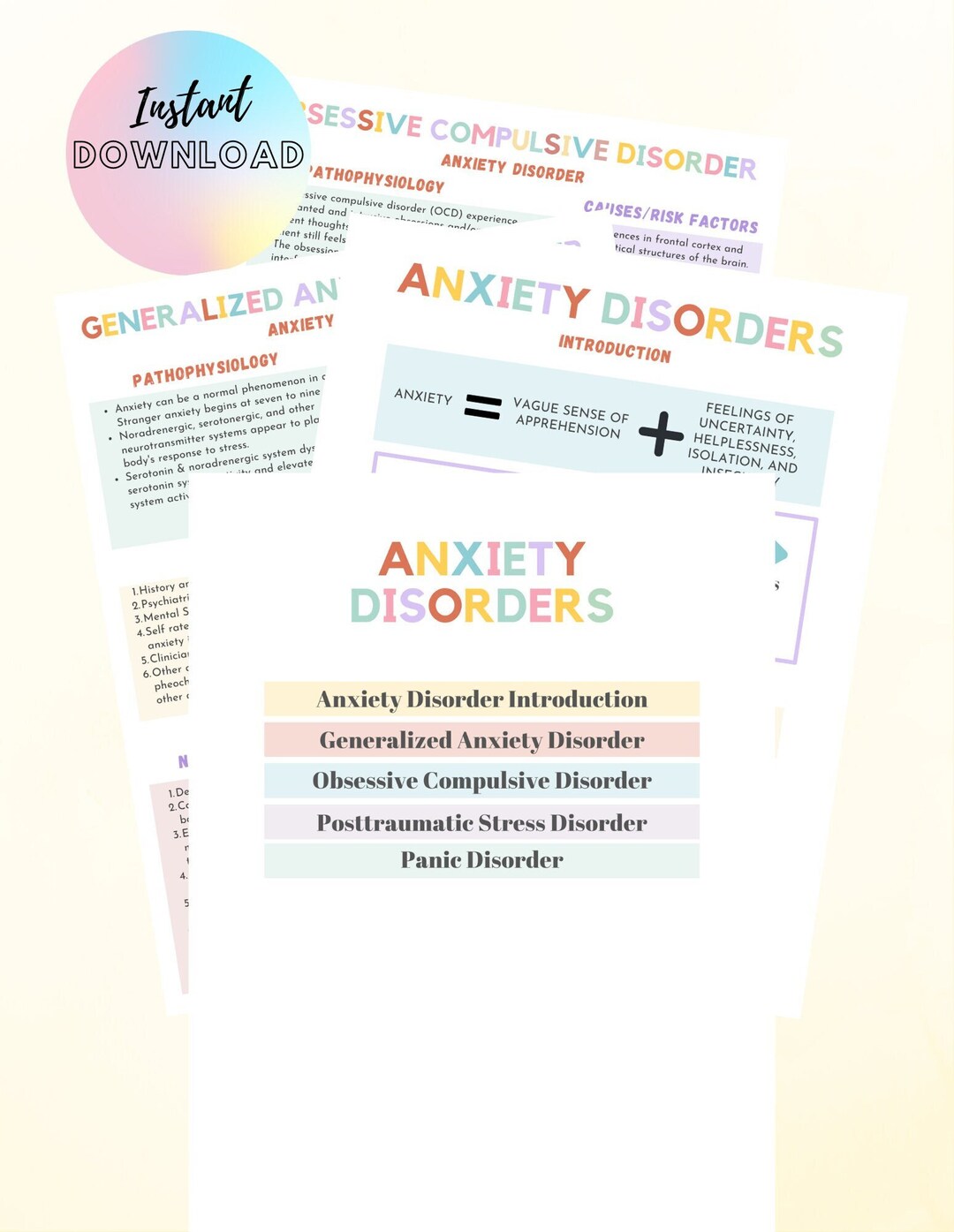 Anxiety Disorder Nursing Study Notes, Generalized Anxiety Disorder ...