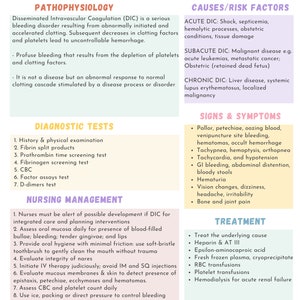 Med Surg Hematologic System Disorders, Nursing Study Notes, Digital, 12 ...