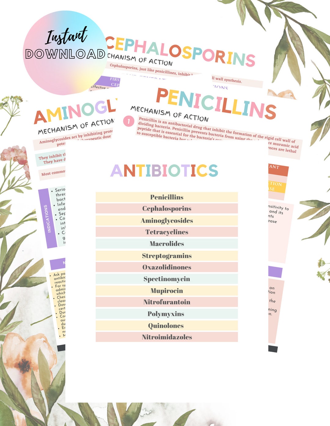 Antibiotics Drugs Study Guide, Antibiotics Drugs Notes, Pharmacology ...