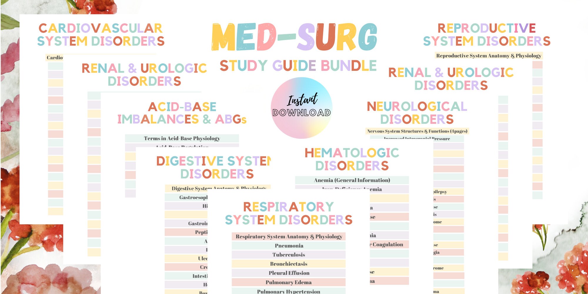 Med Surg BUNDLE, Medical Surgical Nursing Notes, DIGITAL Download ...