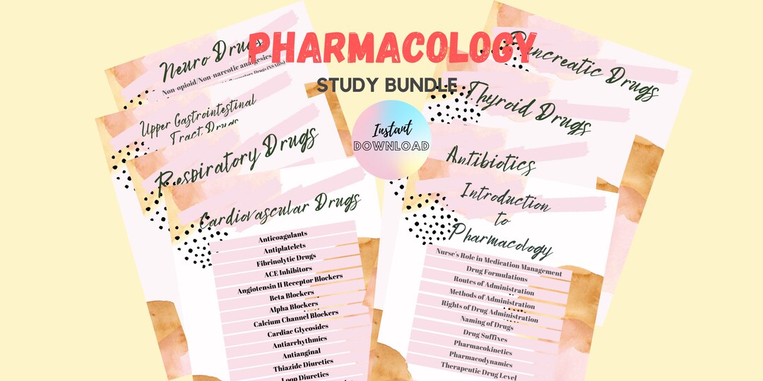 Pharmacology Bundle, Pharmacology Study Notes, 110 Pages, Nursing Study ...
