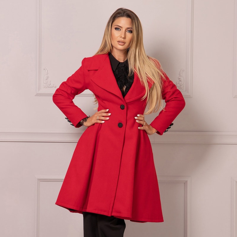 Pleat Back Swing Coat - Etsy