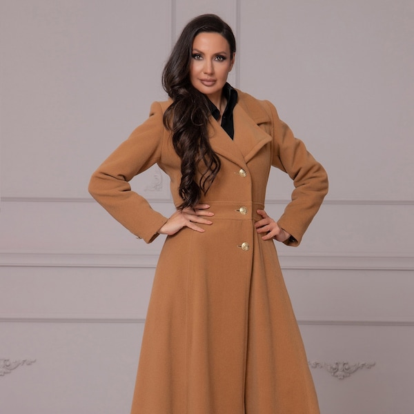 Wool Coat Women With Pleats in the Back - Etsy