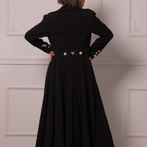 Ankle Length Wide Open Collar Princess Coat, Long Victorian Walking ...