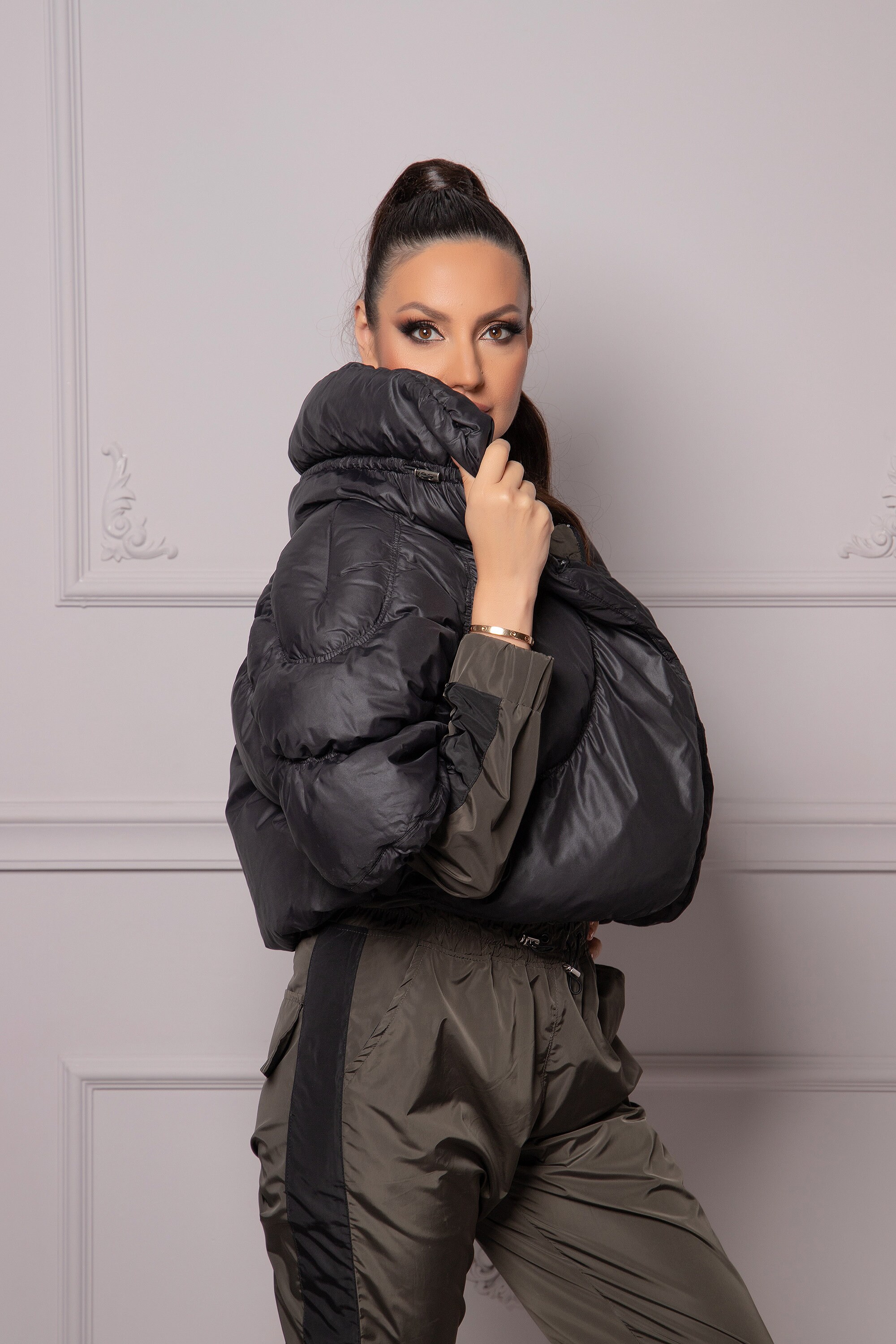 Cropped Puffer Jacket Vest, Textured Quilted Down Jacket, Custom Made ...