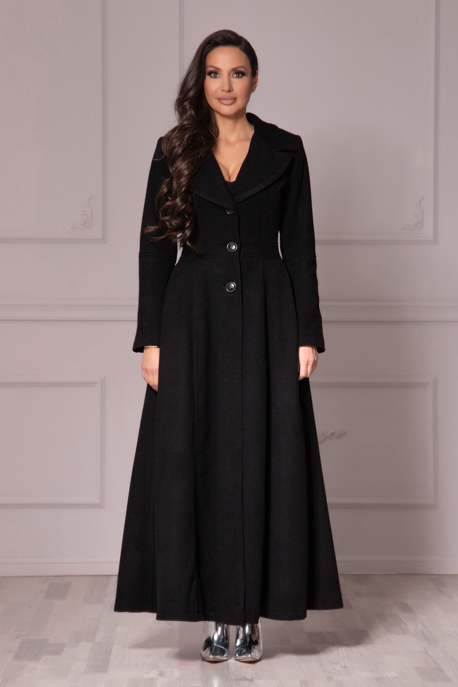 Stunning Goth Winter Slits Coat, Victorian Inspired Fitted Jacket Coat ...