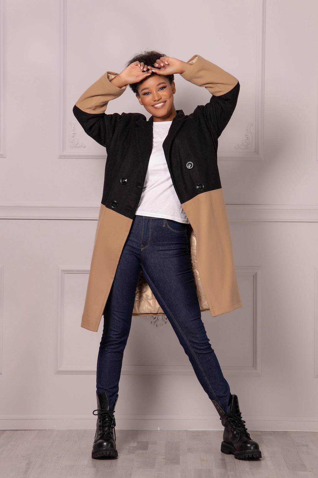 Oversized Camel Wool Tube Coat, Modern Wool Cashmere Overcoat ...