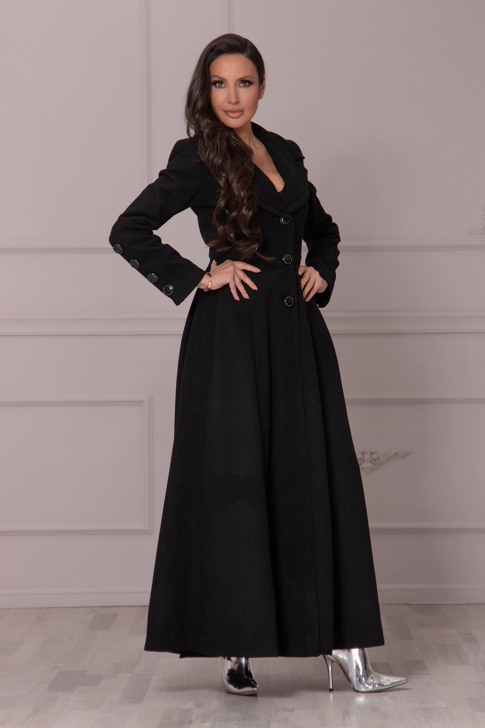 Stunning Goth Winter Slits Coat, Victorian Inspired Fitted Jacket Coat ...