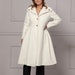 Ivory-white Swing Coat Made of Wool & Cashmere Classic Princess Cut ...