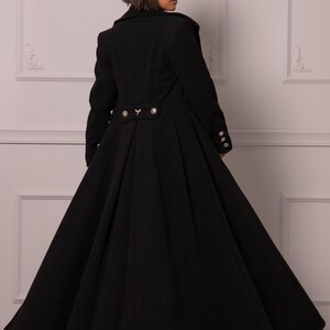 Ankle Length Wide Open Collar Princess Coat, Long Victorian Walking ...