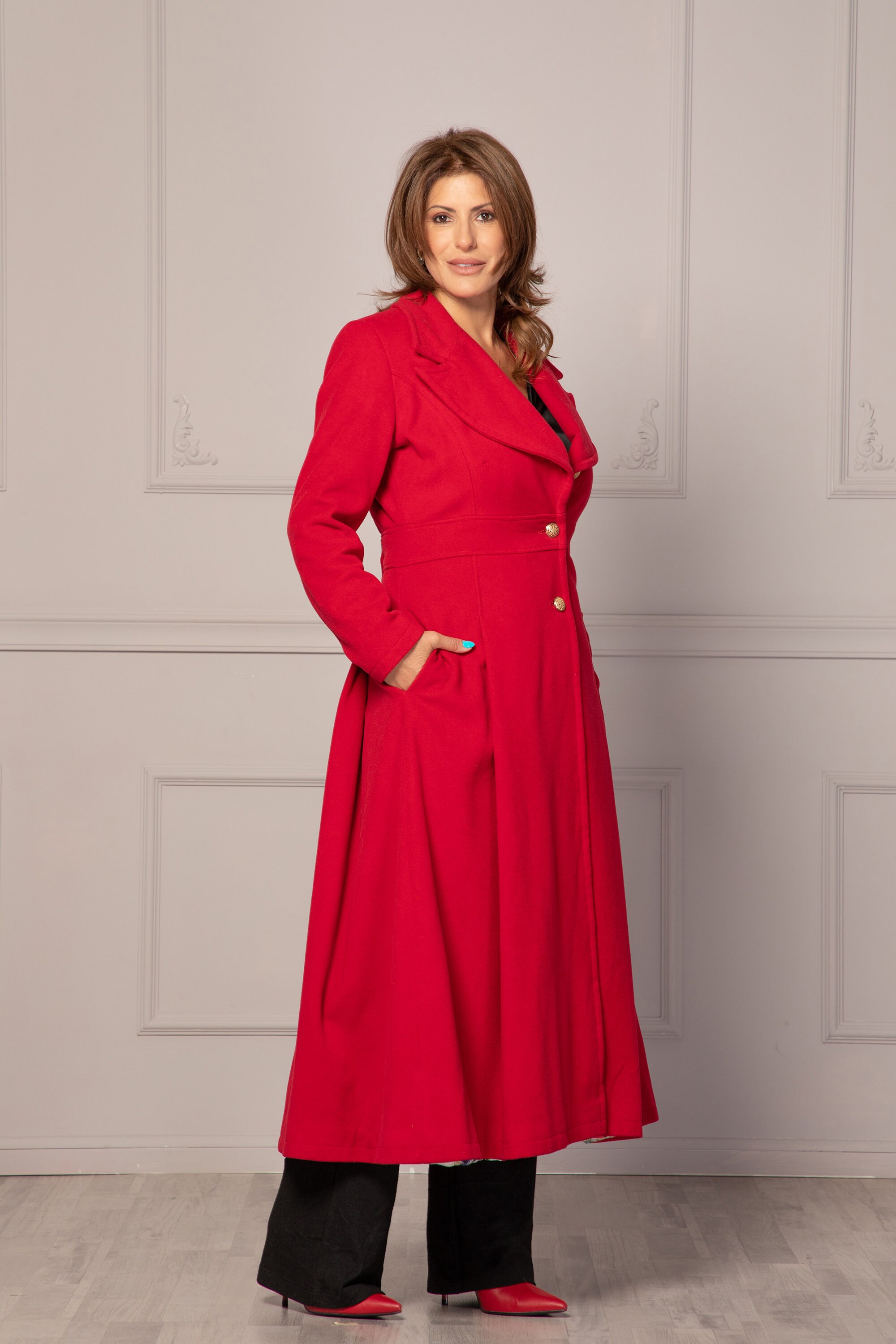 Classic Maxi Winter Flattering Overcoat for Ladies Custom - Etsy