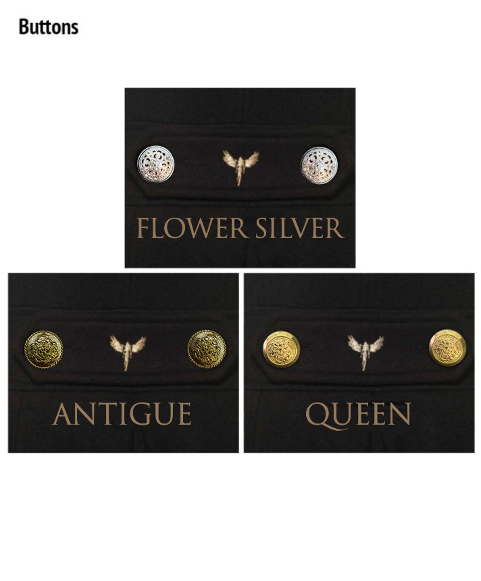 Coat Buttons Flower Shank Buttons Metal Style Buttons - Etsy