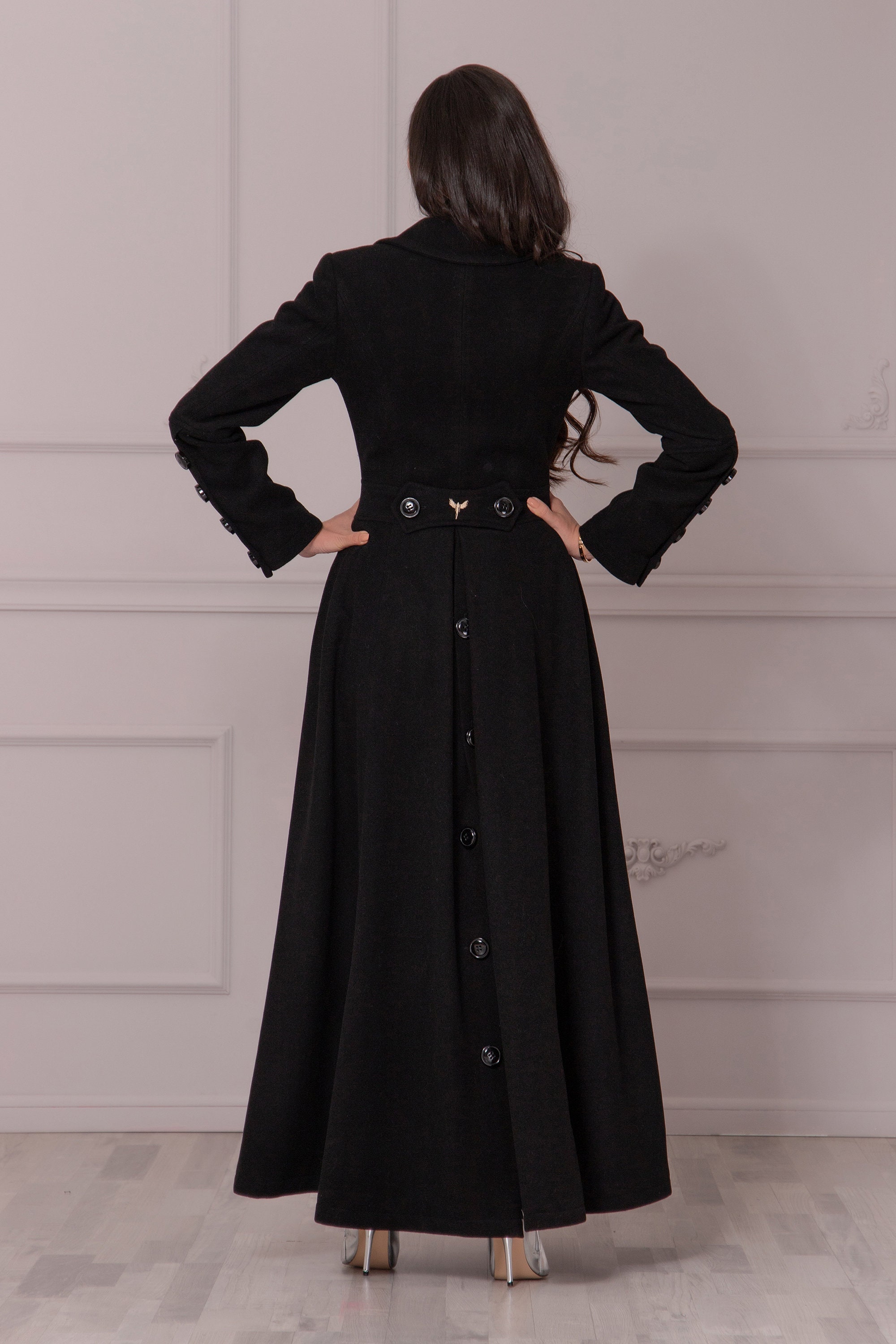 Stunning Goth Winter Slits Coat, Victorian Inspired Fitted Jacket Coat ...