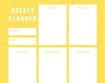 Pink Swirl Weekly Planner Calendar - Etsy