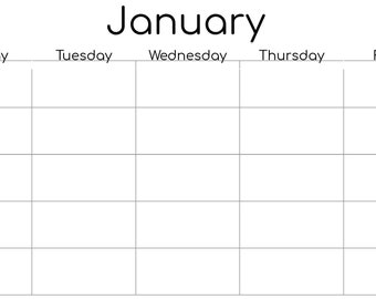 Monday Start 7 Day Blank Weekly Calendar Printable | Etsy